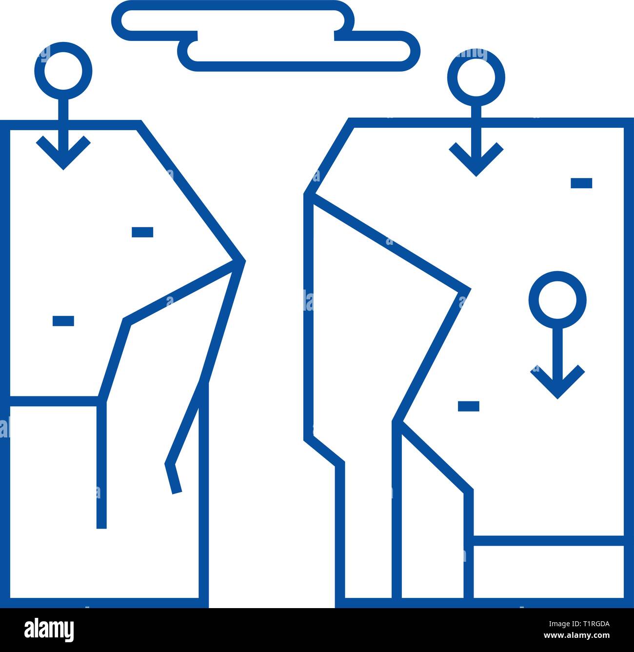 Precipice, breakage line icon concept. Precipice, breakage flat vector ...