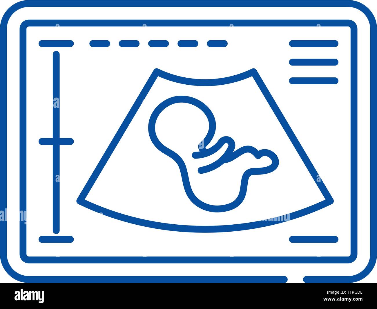 Pregnancy Ultrasound Line Icon Concept Pregnancy Ultrasound Flat