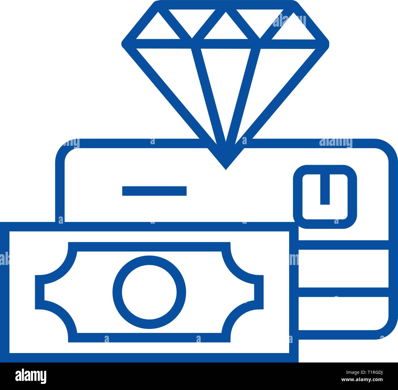Premium finance service line icon concept. Premium finance service flat ...