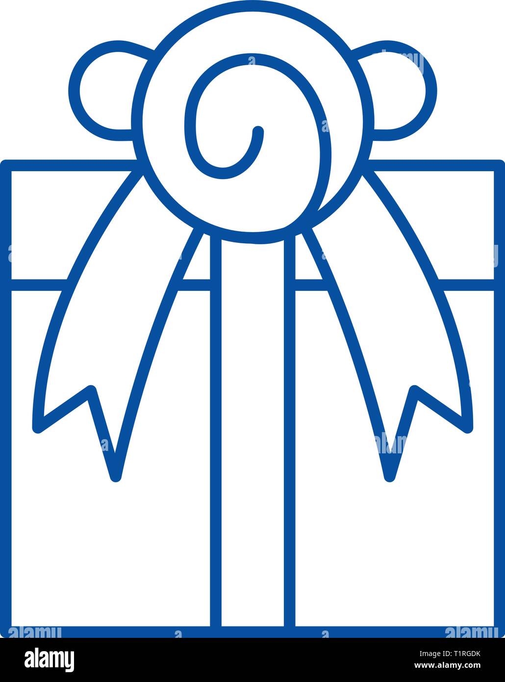 Present line icon concept. Present flat vector symbol, sign, outline ...