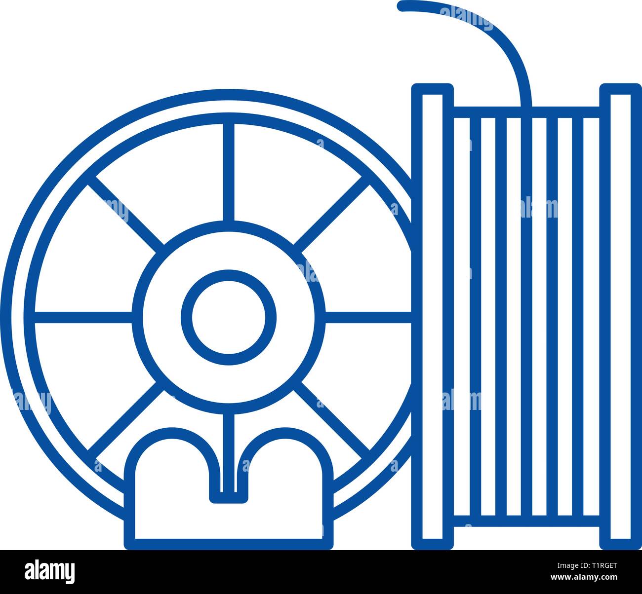 Printing materials line icon concept. Printing materials flat vector ...