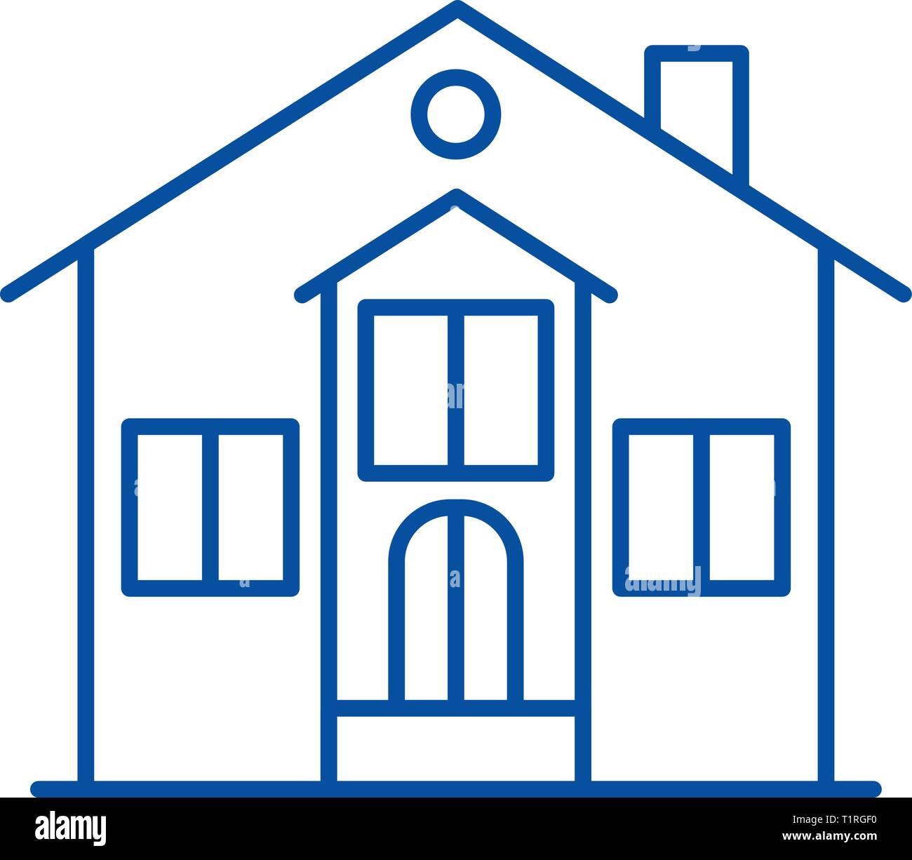 Private house line icon concept. Private house flat vector symbol, sign ...