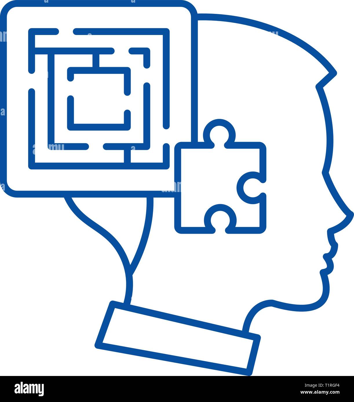 Problem Solving Line Icon Concept Problem Solving Flat Vector Symbol Sign Outline