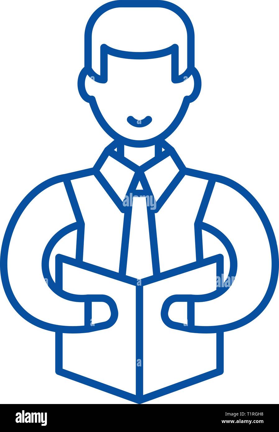 Professor line icon concept. Professor flat vector symbol, sign ...