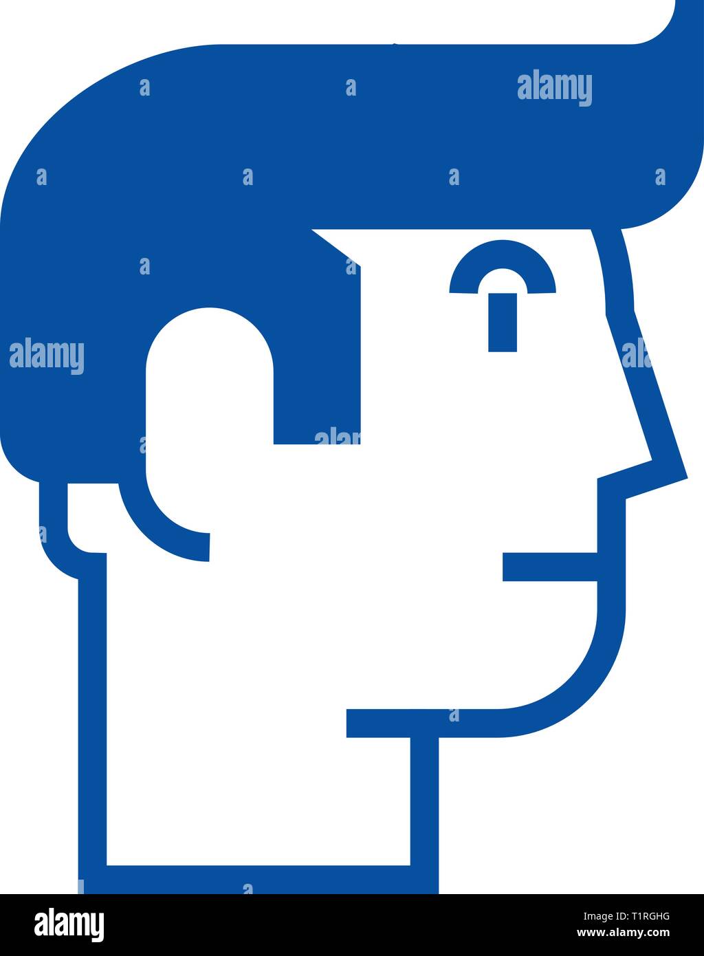 Profile man line icon concept. Profile man flat vector symbol, sign ...