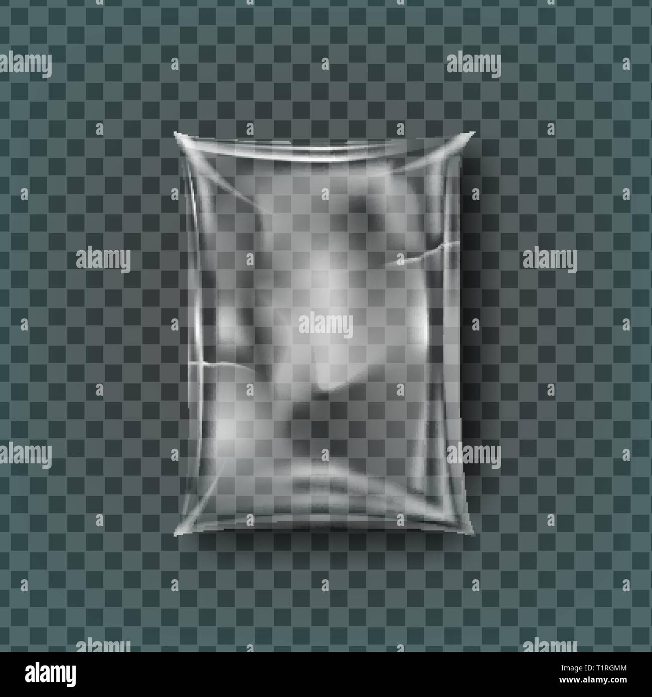 Plastic Snack Packaging Vector. Transparent Pillow Bag Wrap. Empty ...