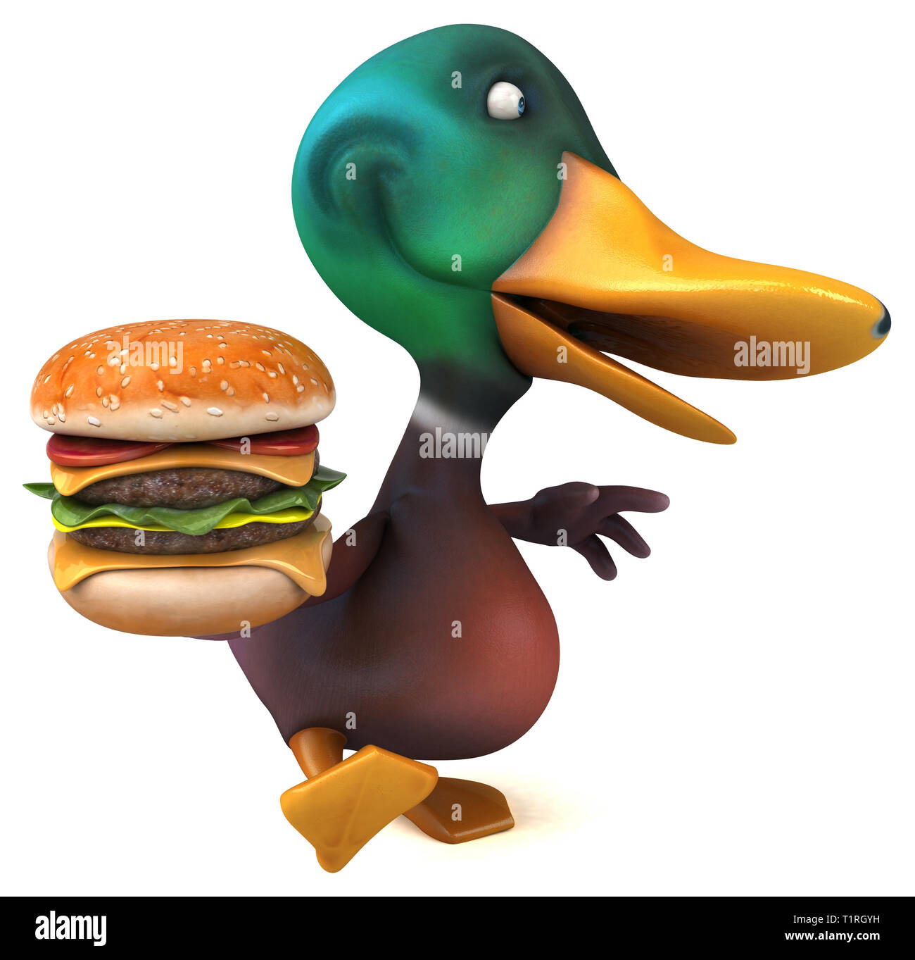 Fun duck - 3D Illustration Stock Photo - Alamy