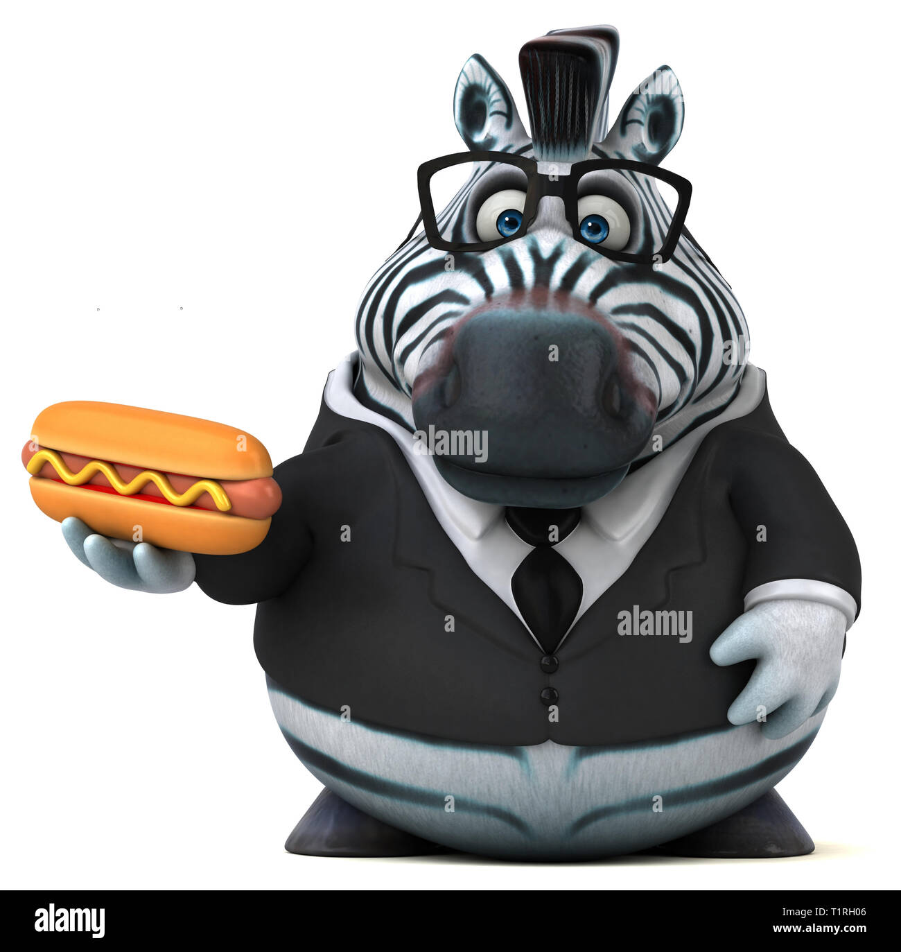 Fun zebra - 3D Illustration Stock Photo - Alamy