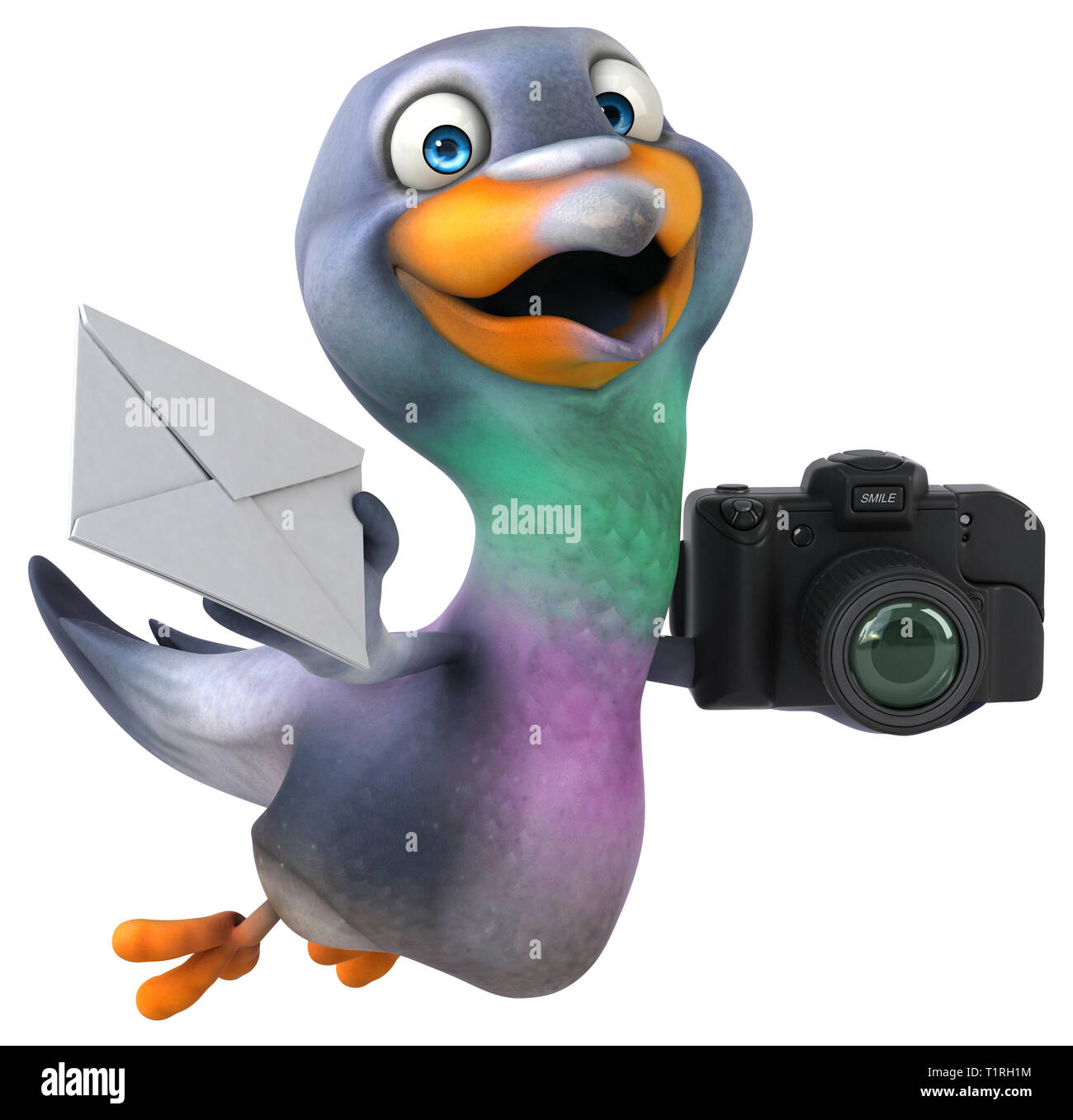 Fun pigeon - 3D Illustration Stock Photo - Alamy