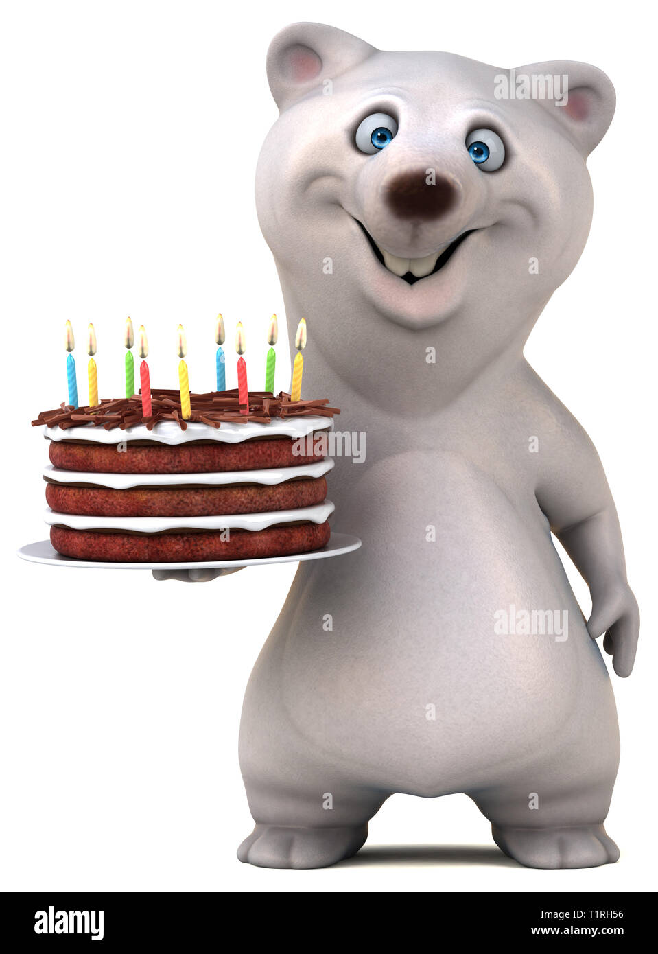 Fun bear - 3D Illustration Stock Photo - Alamy