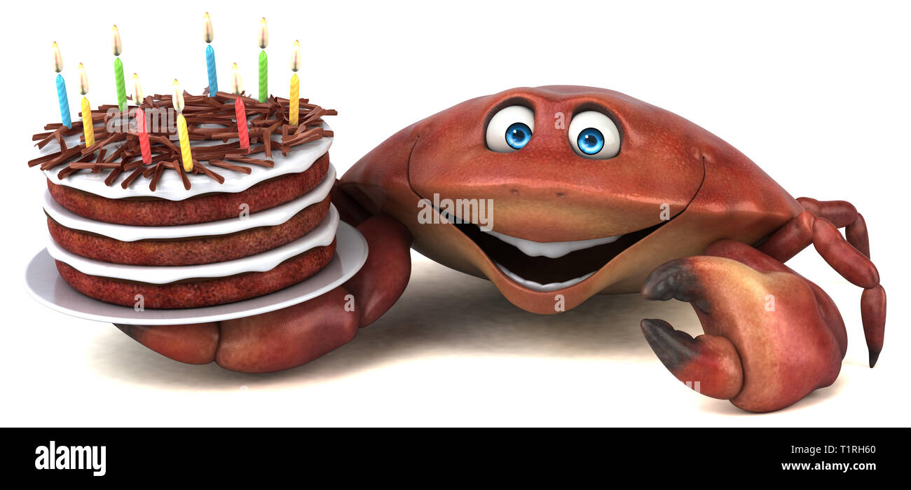 Fun crab - 3D Illustration Stock Photo - Alamy