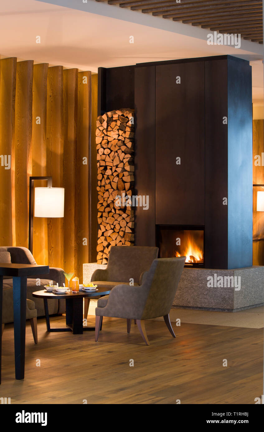 Hotel Lobby Fireplace