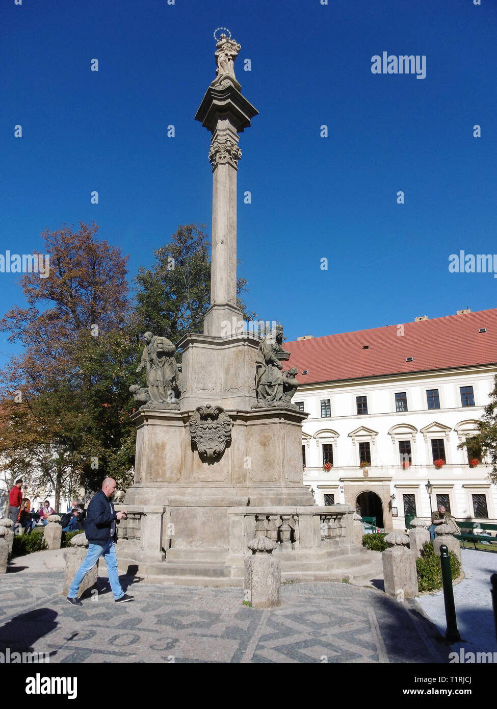 Prague - Czech Republic / September 30 2018, Virgin Mary Column raised ...
