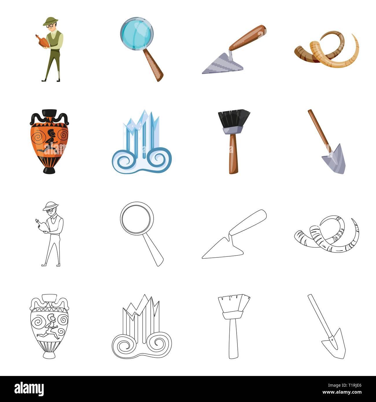 archaeologist,lens,tool,horn,amphora,architecture,brush,shovel,human ...