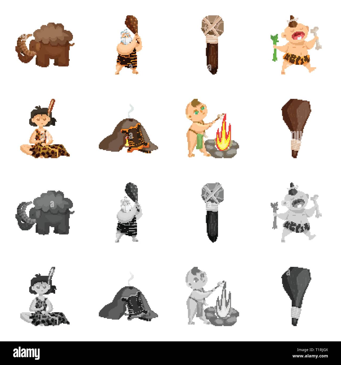 mammoth,man,hammer,kid,woman,cave,cudgel,animal,primeval,prehistoric,weapon,wool,warrior,stone ...