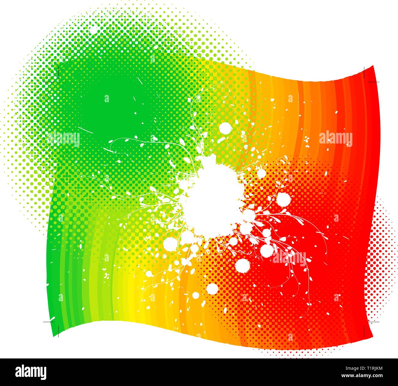 Abstract rainbow background with grunge and floral elements Stock ...