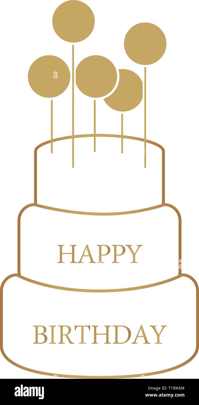 big cake for happy birthday. vector, isolated Stock Vector Image & Art ...
