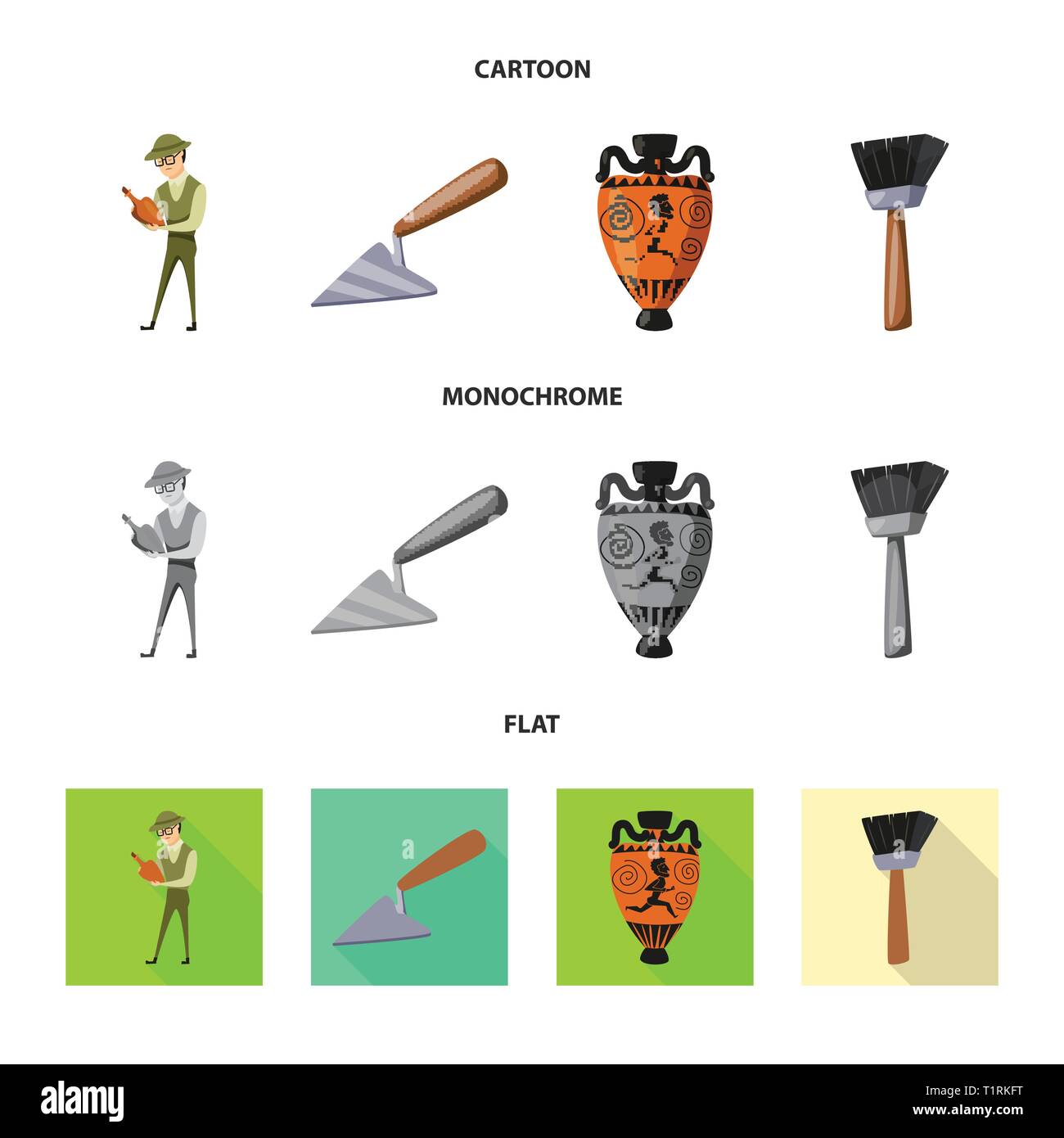 archaeologist,tool,amphora,brush,human,trowel,artifact,dig,treasure ...
