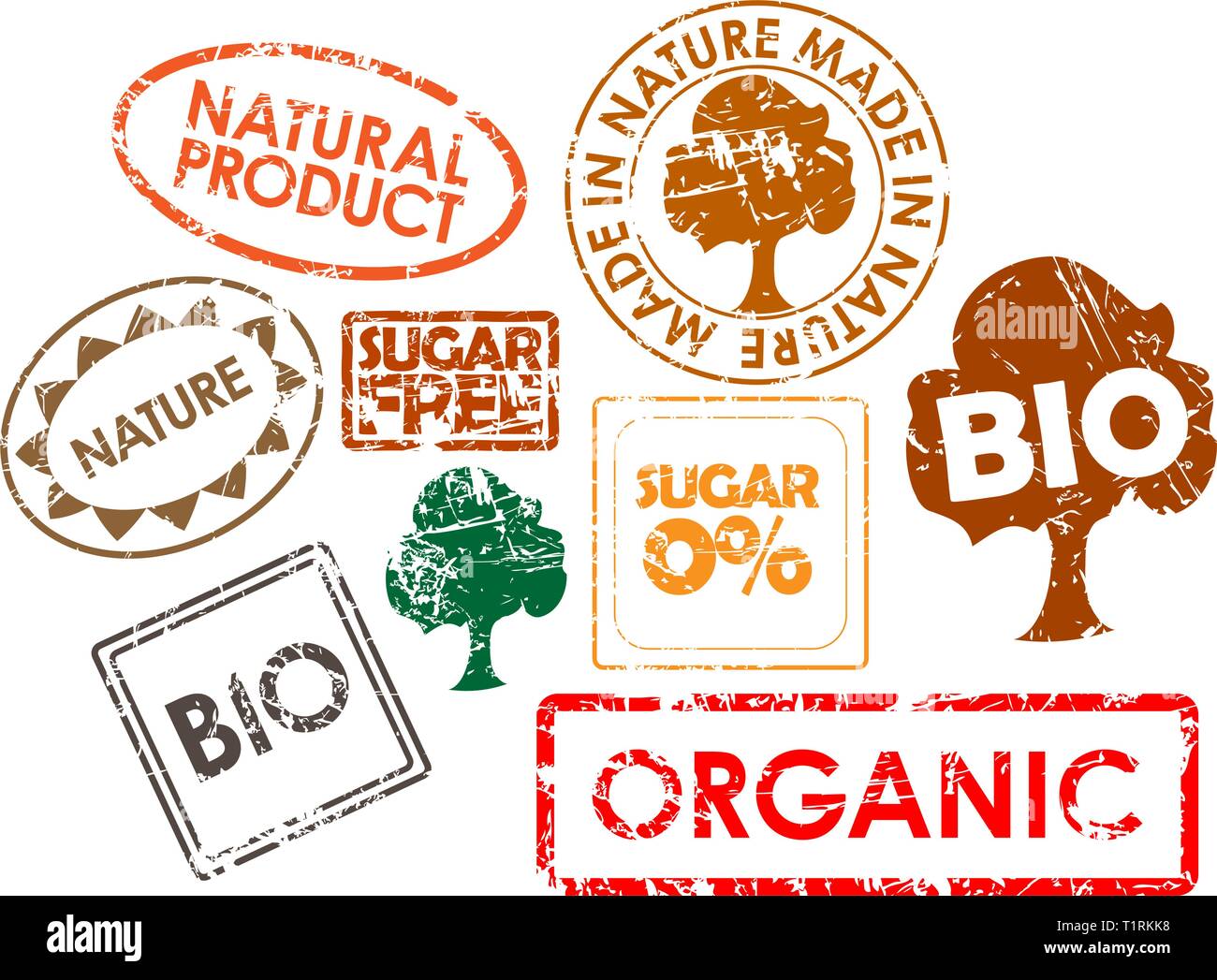 Set of stamps for organic, fresh, healthy, bio food Stock Vector Image ...