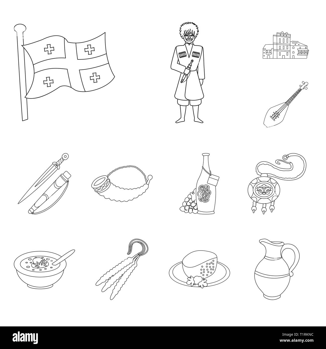 Isolated object of traditions and national symbol. Collection of ...