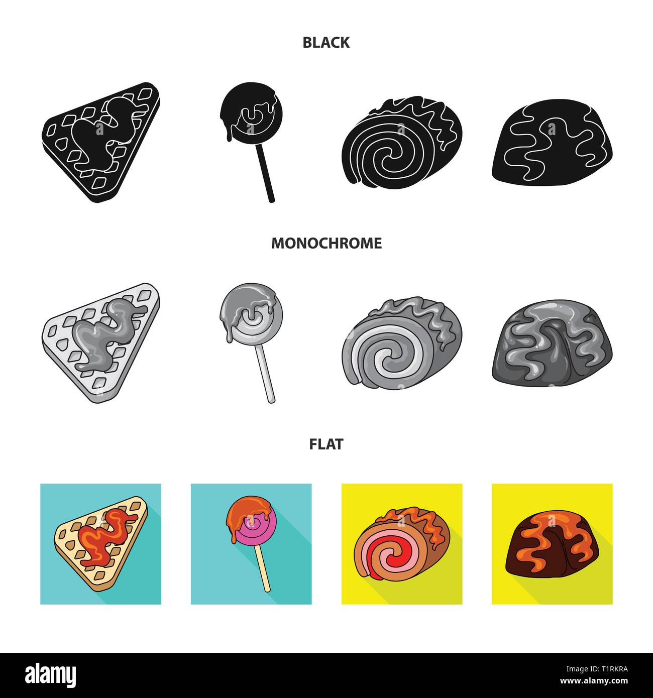 Vector design of confectionery and culinary icon. Set of confectionery ...