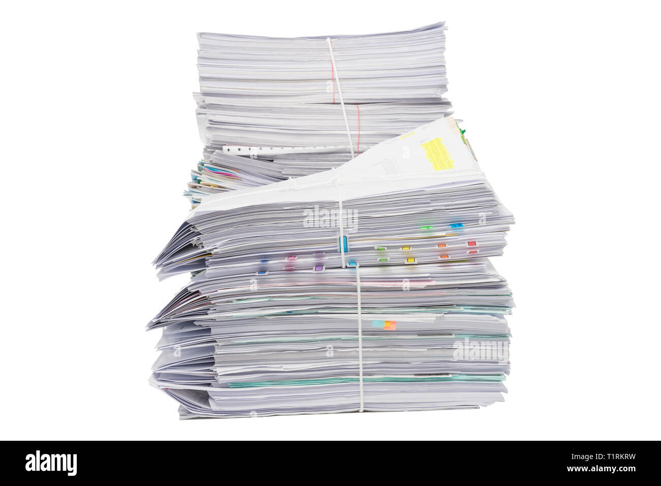 Stack of business papers isolated on white background Stock Photo - Alamy