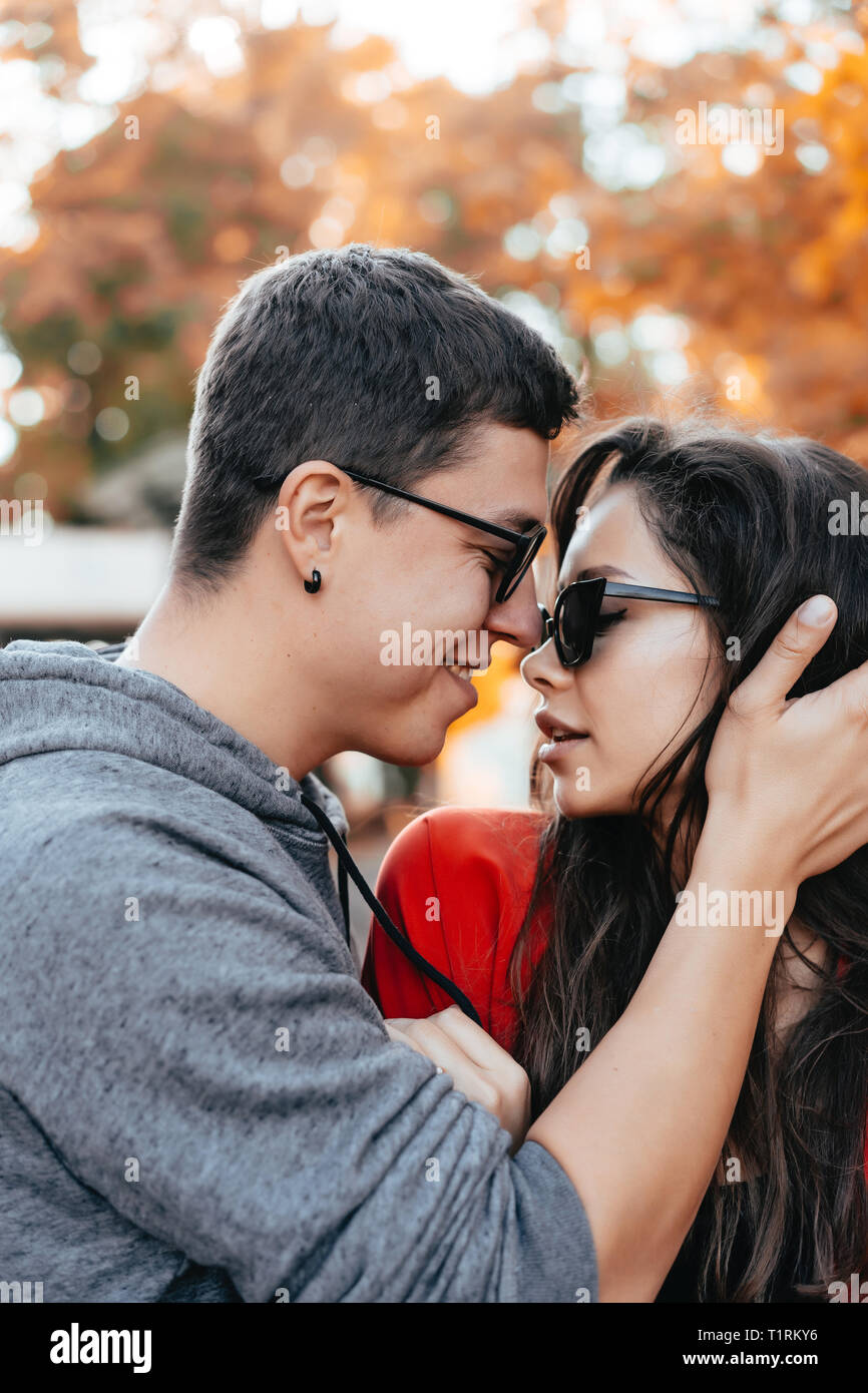 The guy and the girl are opposite each other Stock Photo - Alamy