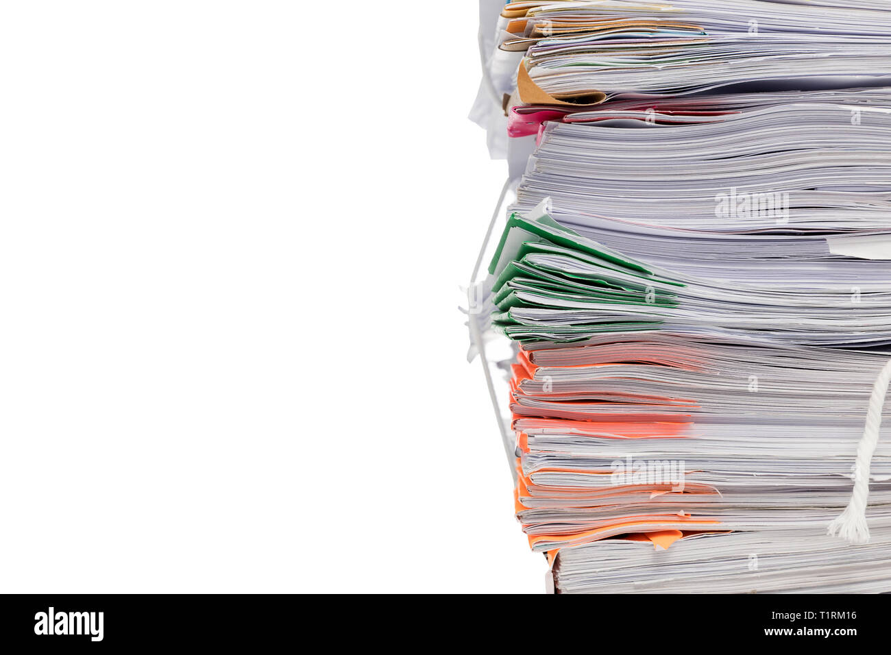 Stack of business papers isolated on white background Stock Photo - Alamy