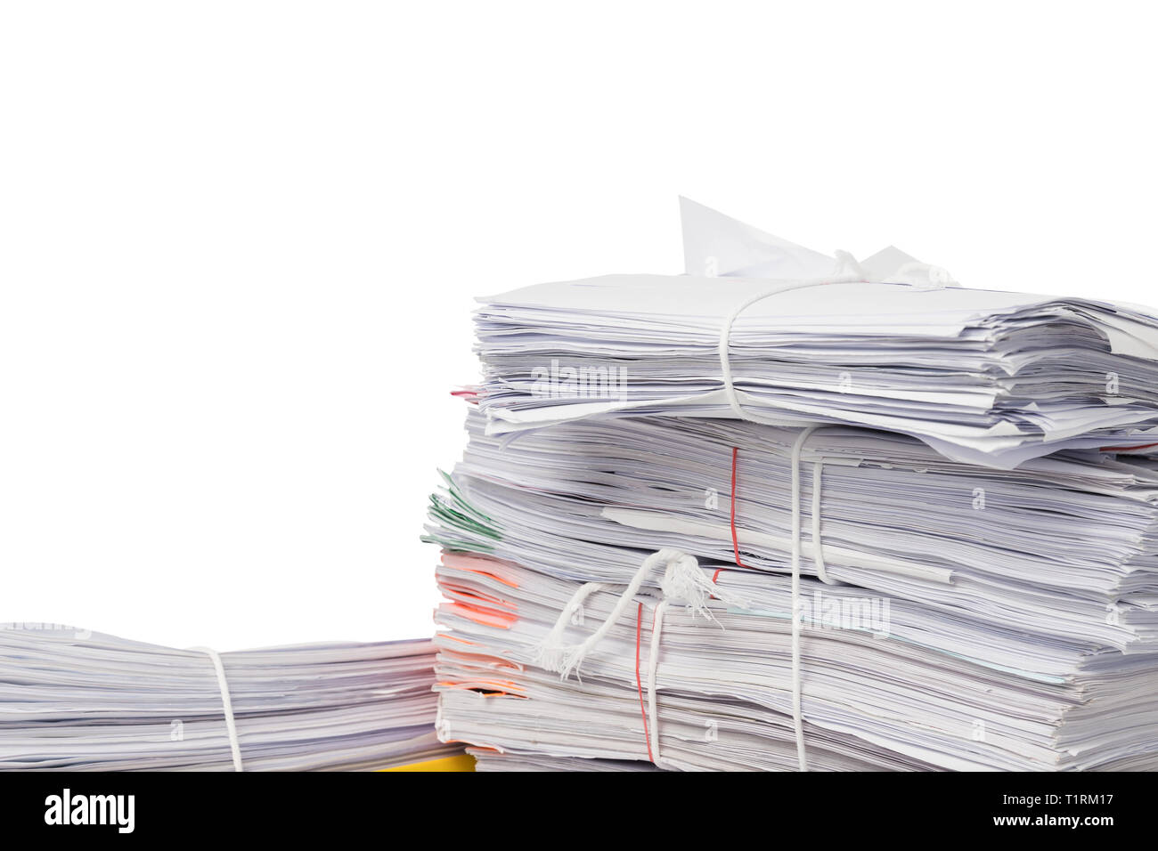 Stack of business papers isolated on white background Stock Photo - Alamy