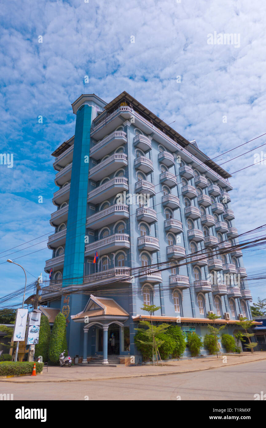 King Fy hotel, riverside street, Battambang, Cambodia, Asia Stock Photo ...