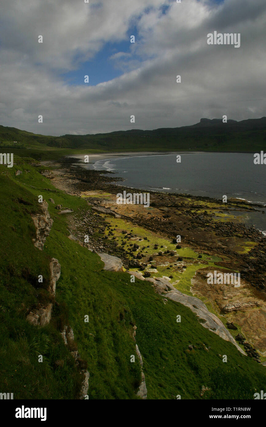 Looking across Laig Bay on the Hebridean island of Eigg towards the ...