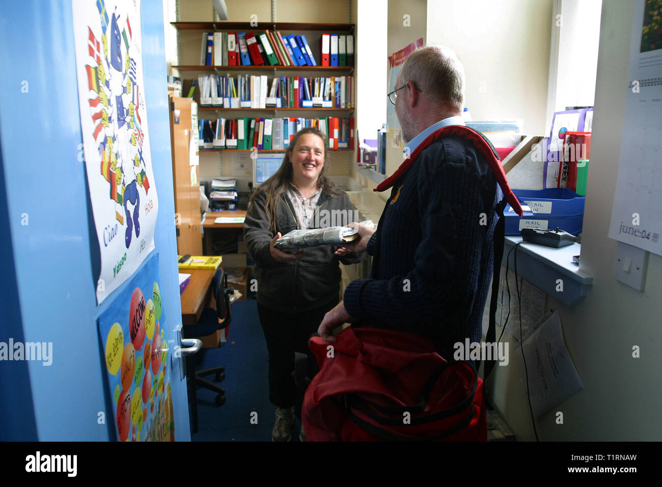 Postman John Cormack delivering the mail to the only primary school on ...