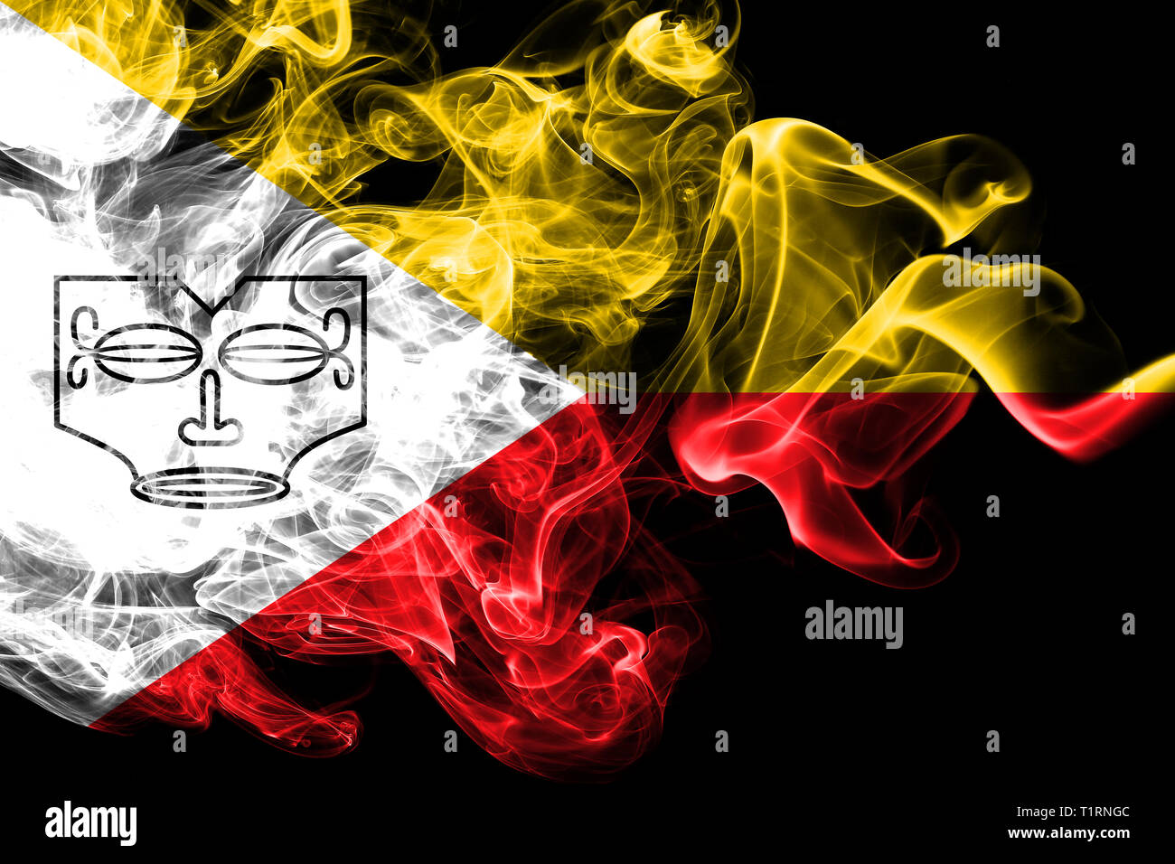 Marquesas Islands smoke flag, islands in French Polynesia Stock Photo ...