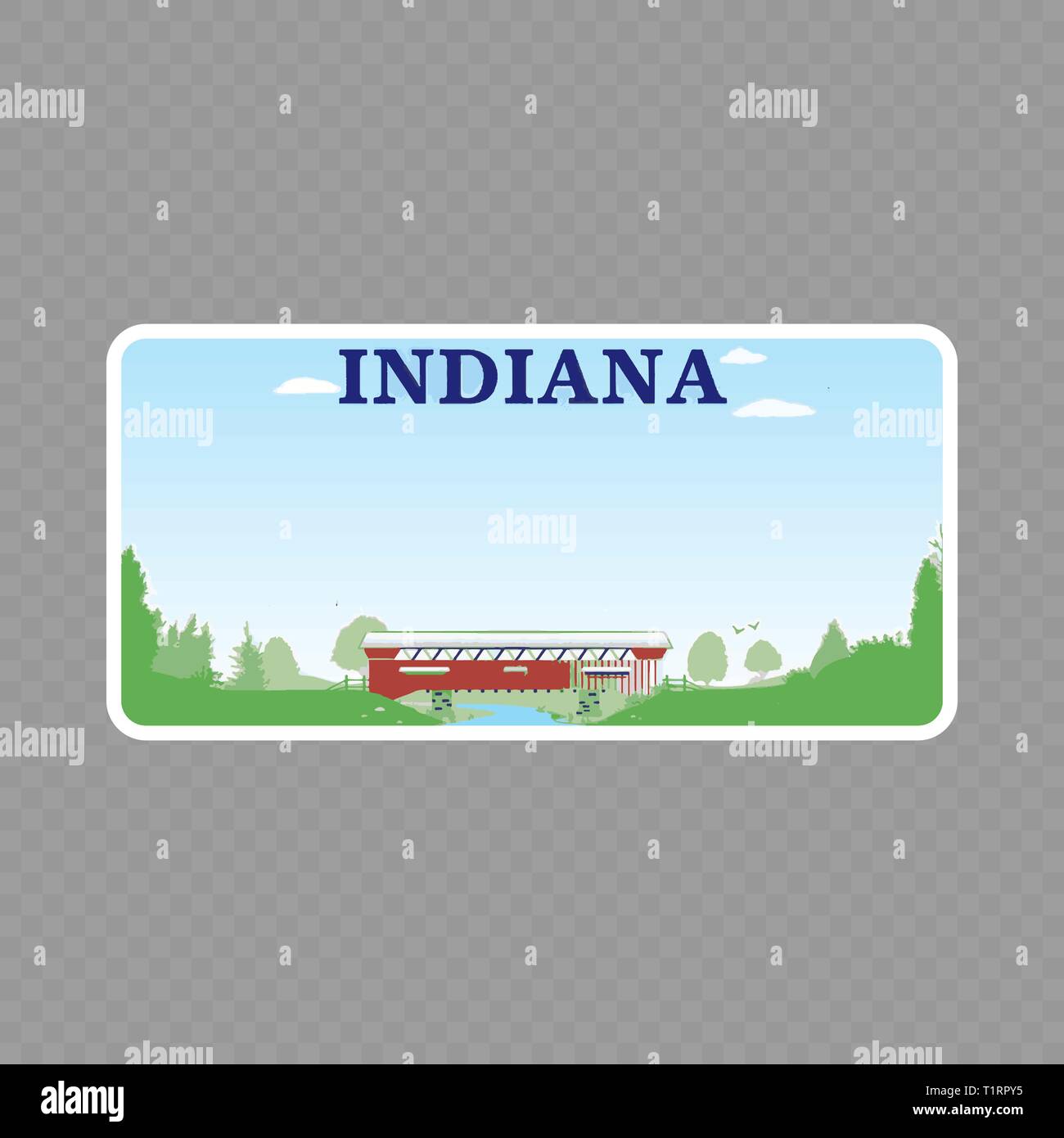 License plate indiana Stock Vector Images - Alamy