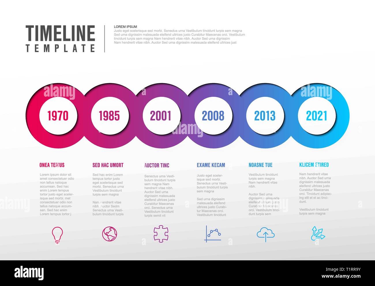 Vector Infographic Company Milestones Timeline Template with circles ...