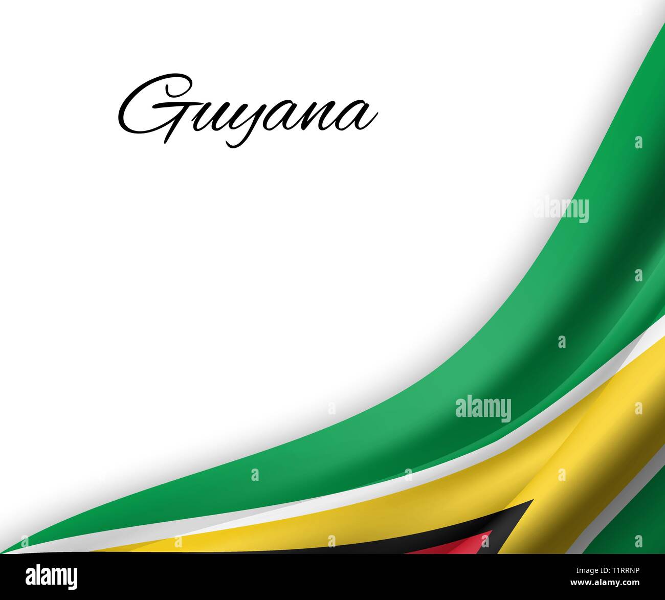 waving flag of Guyana on white background. Template for independence day. vector illustration ...