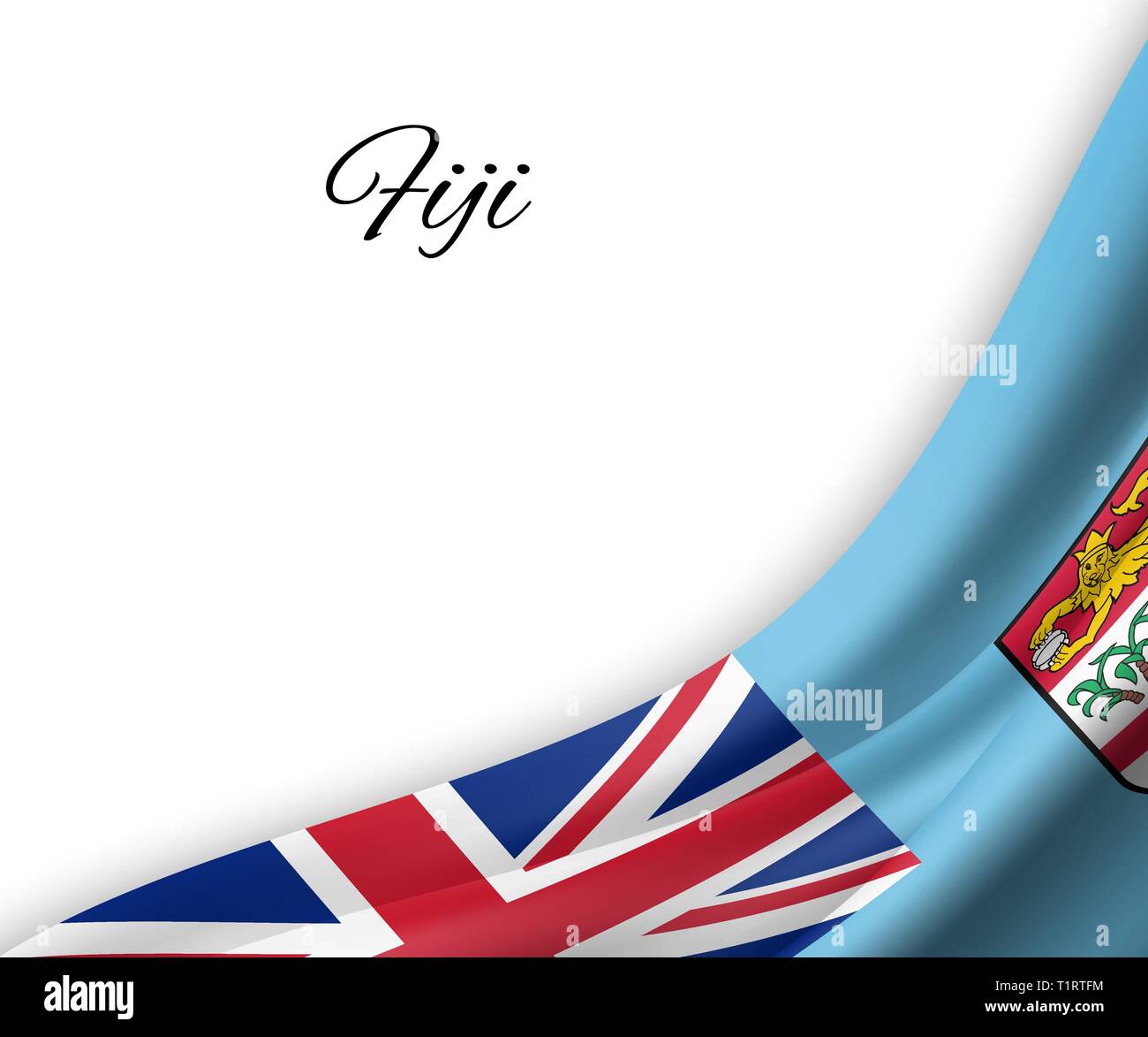 waving flag of Fiji on white background. Template for independence day. vector illustration ...