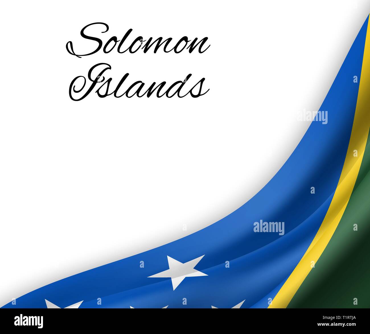 waving flag of Solomon Islands on white background. Template for independence day. vector ...