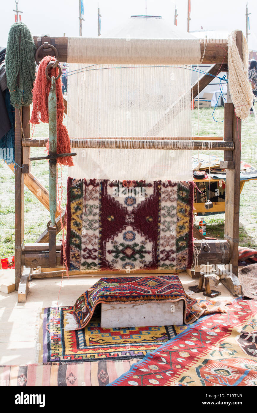 Carpet of traditional types made on a loom Stock Photo - Alamy