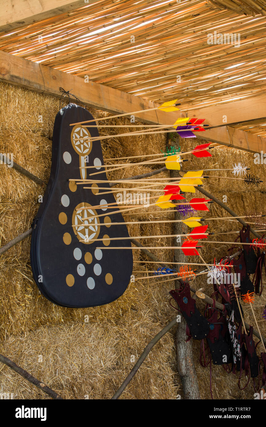 Retro arrow old weapon system archery Stock Photo - Alamy