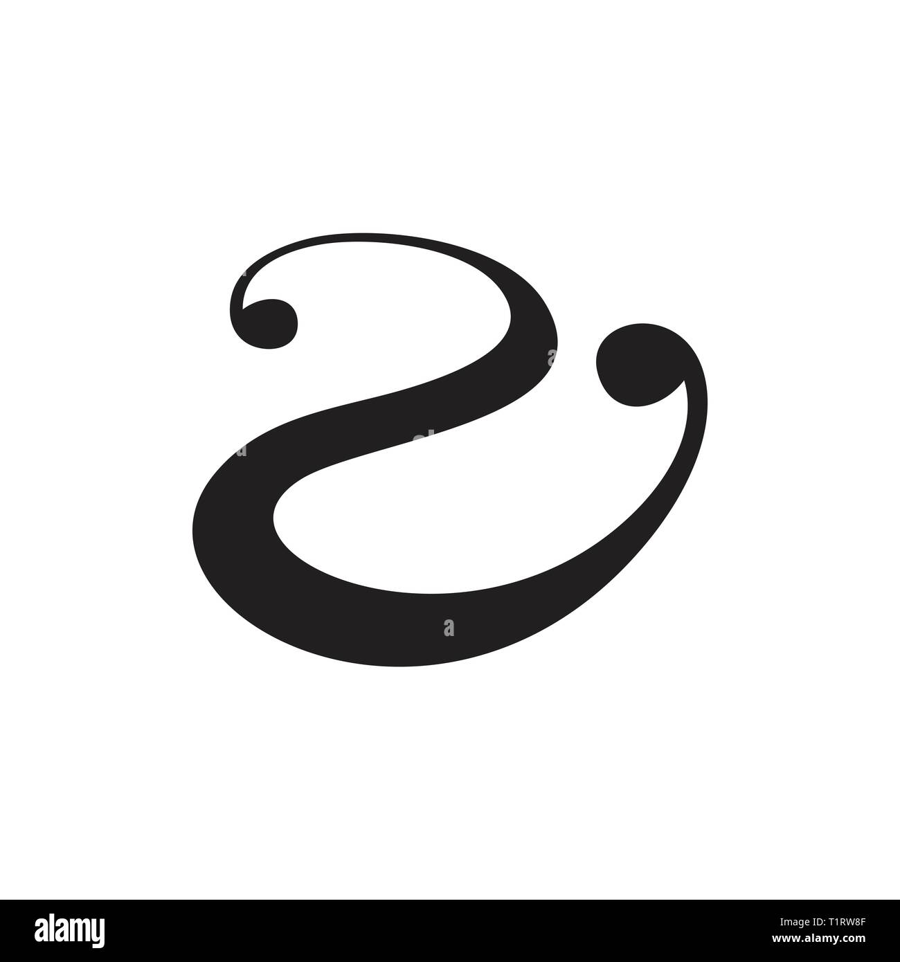number two curves simple logo vector Stock Vector Image & Art - Alamy
