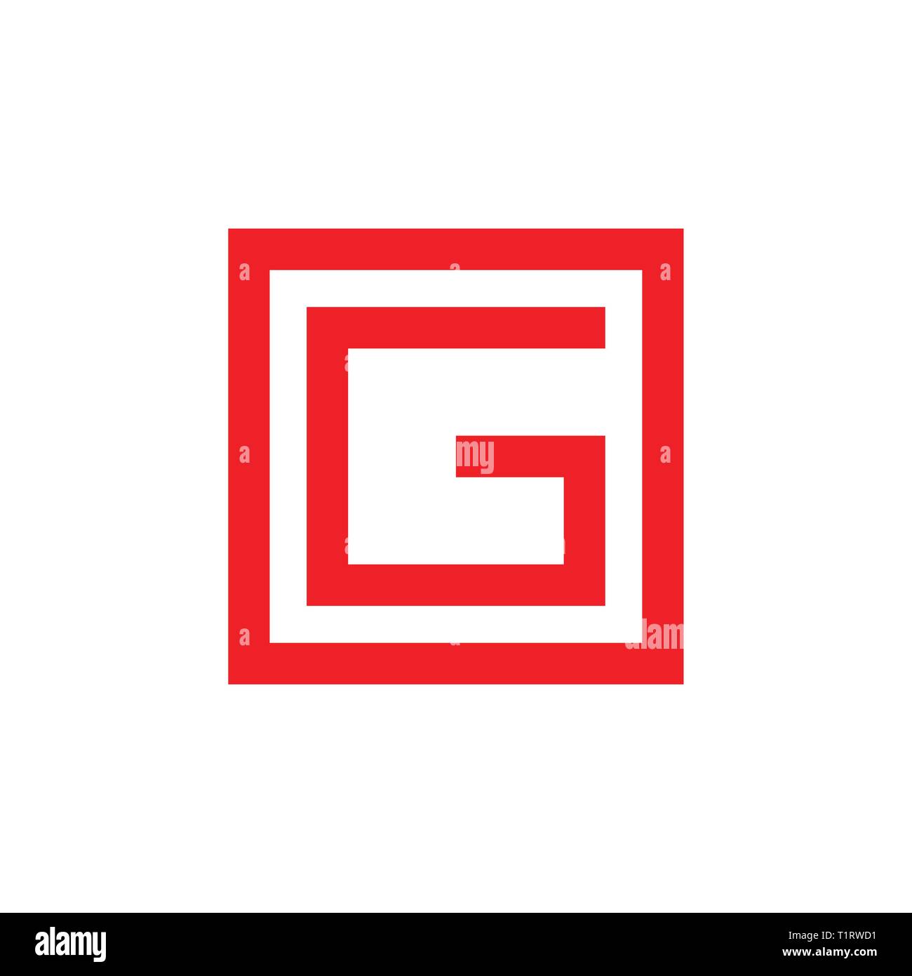 abstract letters g geometric square logo vector Stock Vector Image ...
