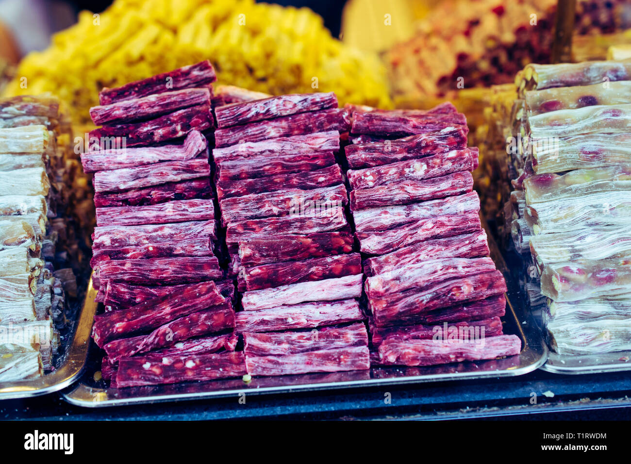 Turkish delight or lokum is a family of confections based on a gel of ...