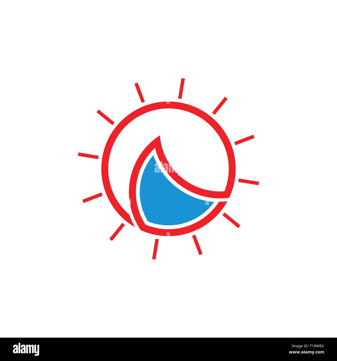 simple sun rays waves geometric outline circle logo vector Stock Vector ...