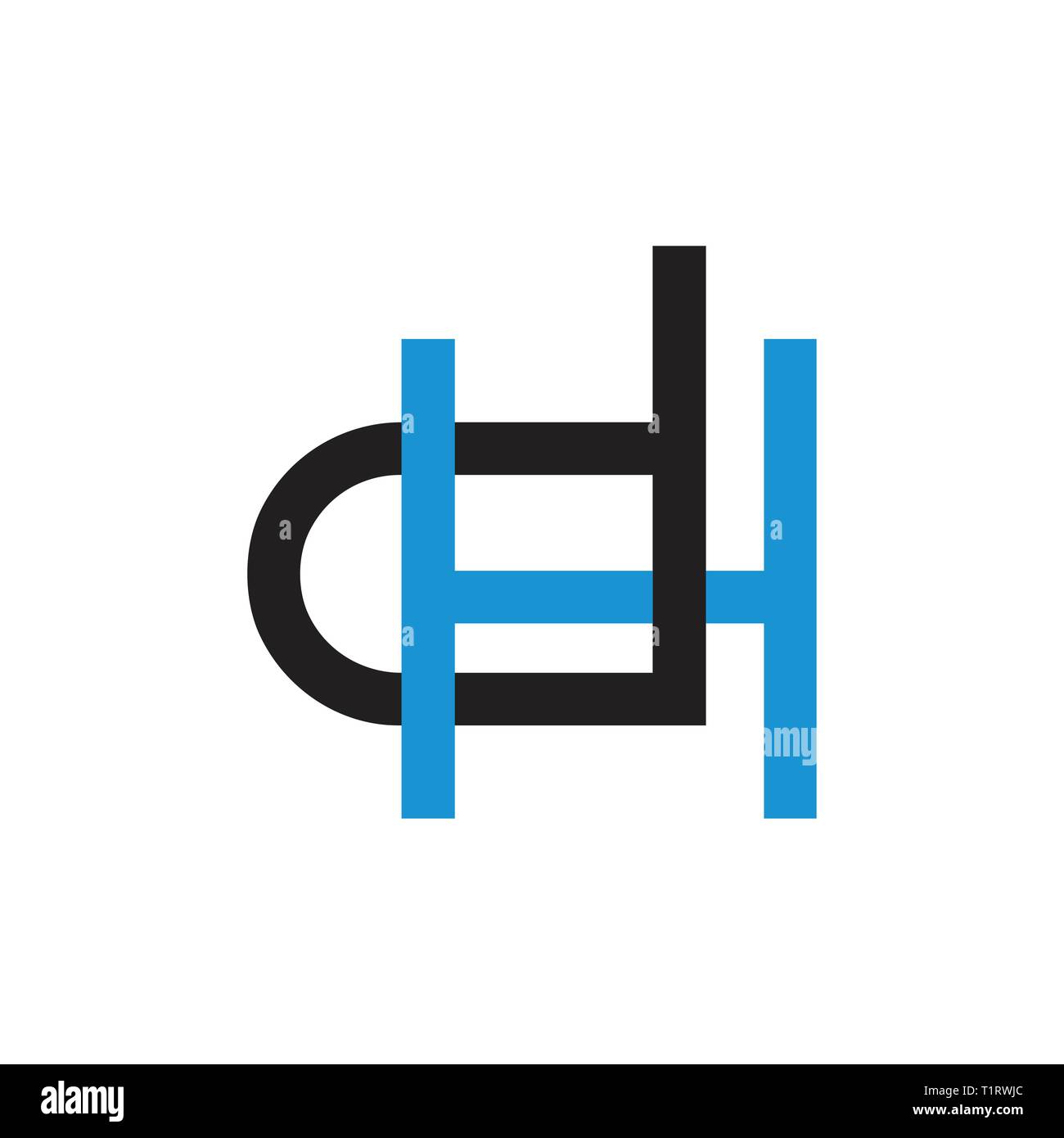 letter hd linked line design geometric logo Stock Vector Image & Art ...