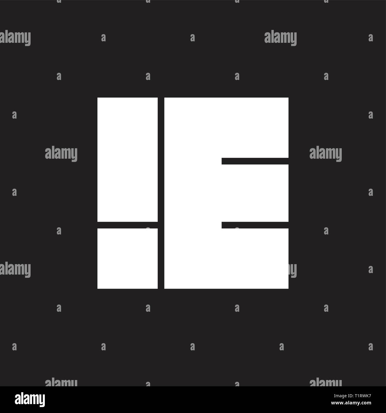 letters ie simple square geometric logo Stock Vector Image & Art - Alamy