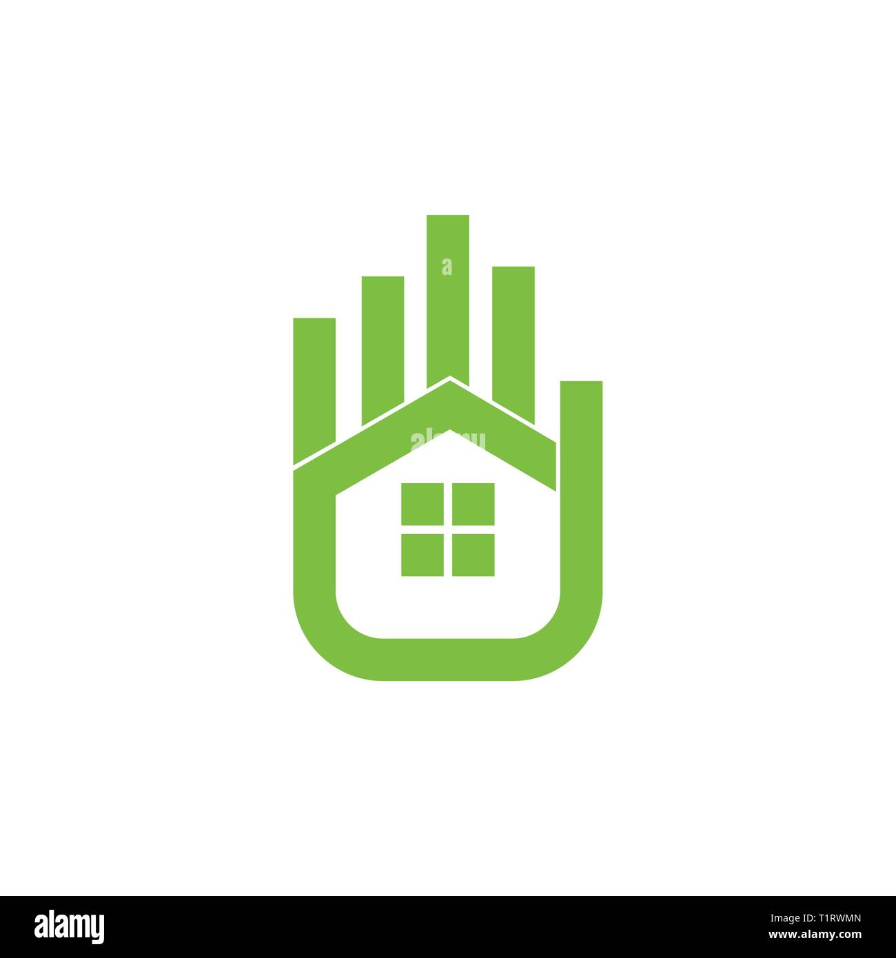 Hand palm window Stock Vector Images - Alamy