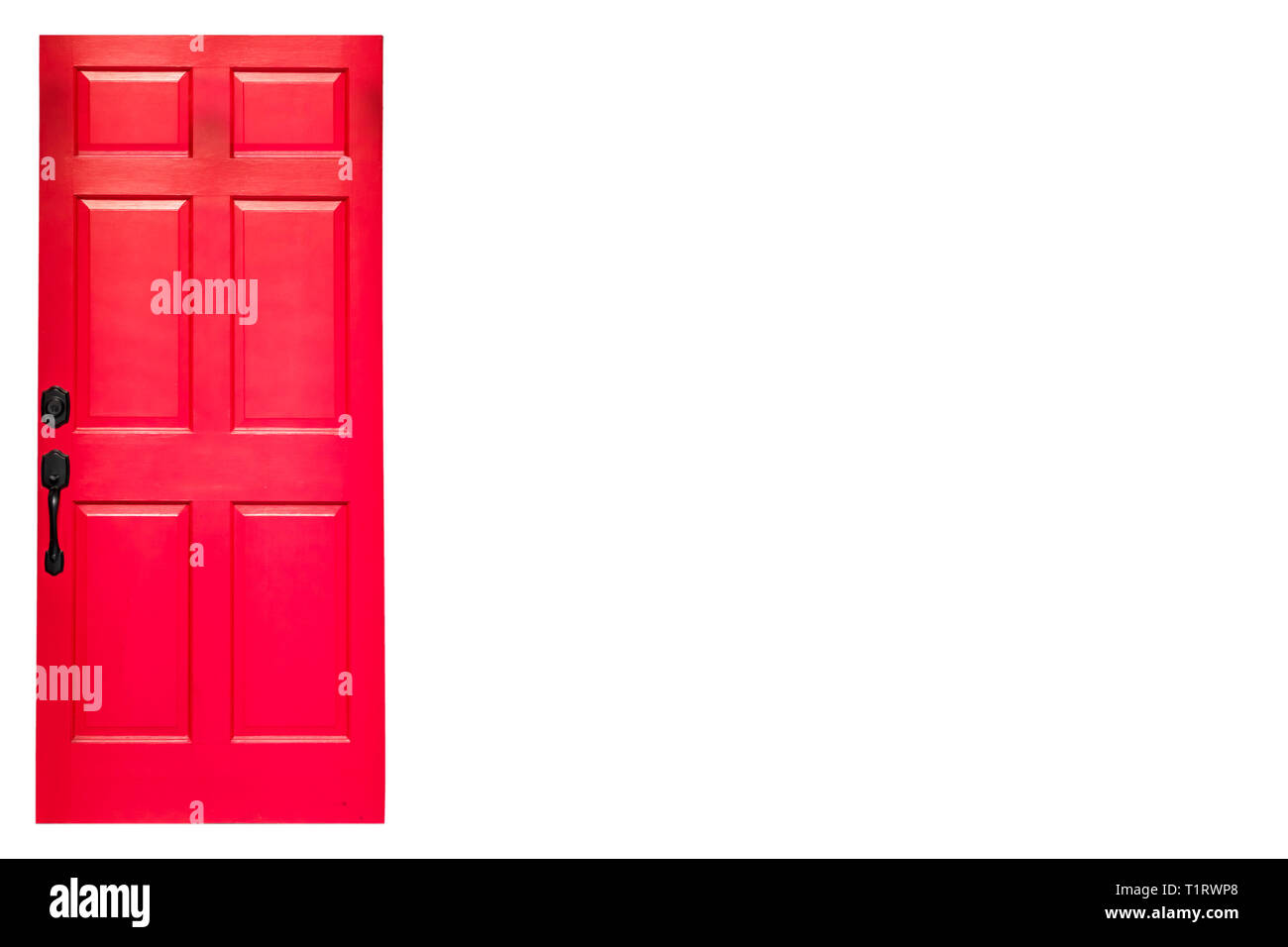 Red door with white background Stock Photo - Alamy
