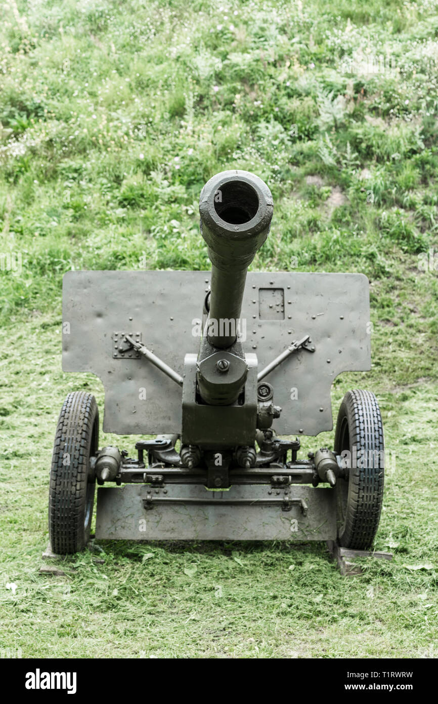 Old Soviet artillery antitank gun from World War II age Stock Photo - Alamy