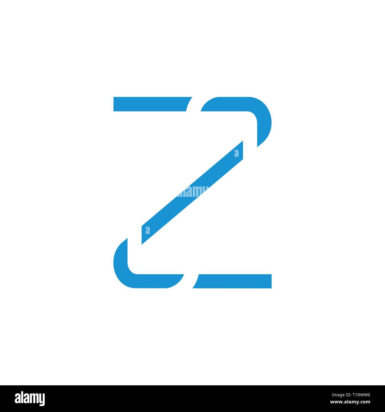 letter z simple thin line geometric logo vector Stock Vector Image ...